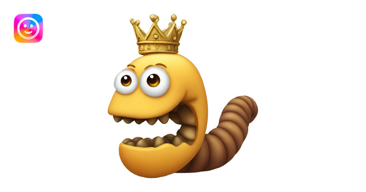 Worm with crown emoji | AI Emoji Generator