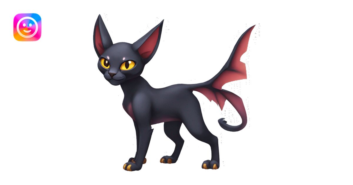 Black edgy Noivern-Litten-Sphynx-Lykoi-Caracal-cat-Fakemon full-body ...