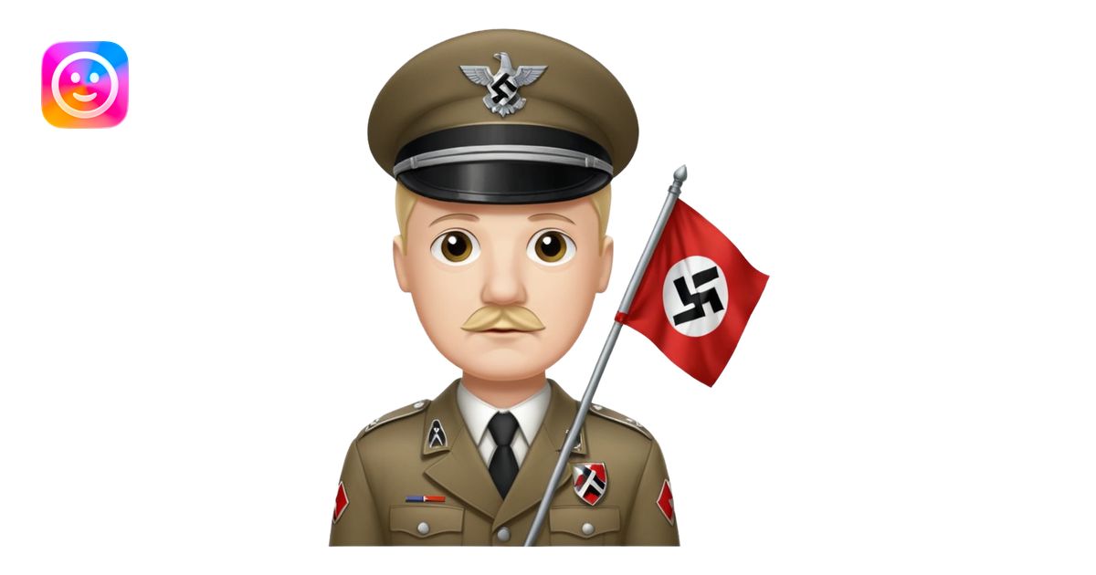 Hitler with nazi flag emoji | AI Emoji Generator