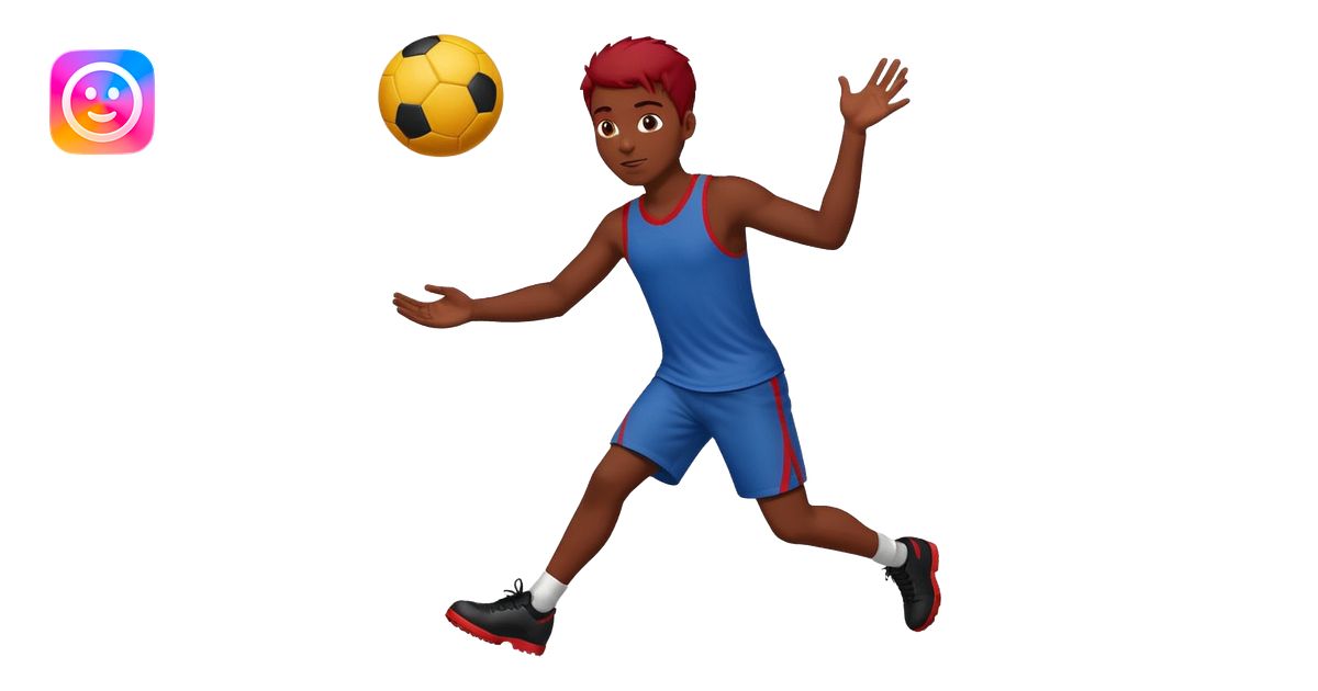 black man who play ball with red hair emoji | AI Emoji Generator