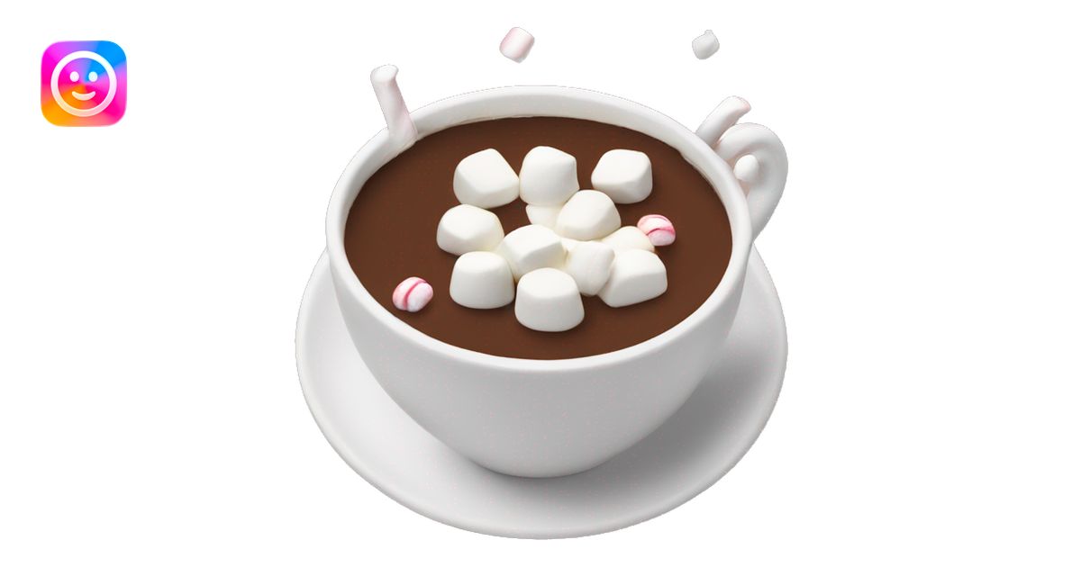 Hot chocolate with marshmallows Christmas themed emoji | AI Emoji Generator