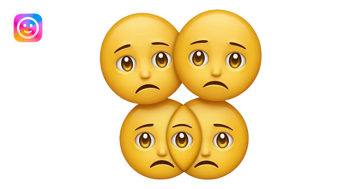 two emojis not happy stuck together no pink cheeks emoji | AI Emoji ...
