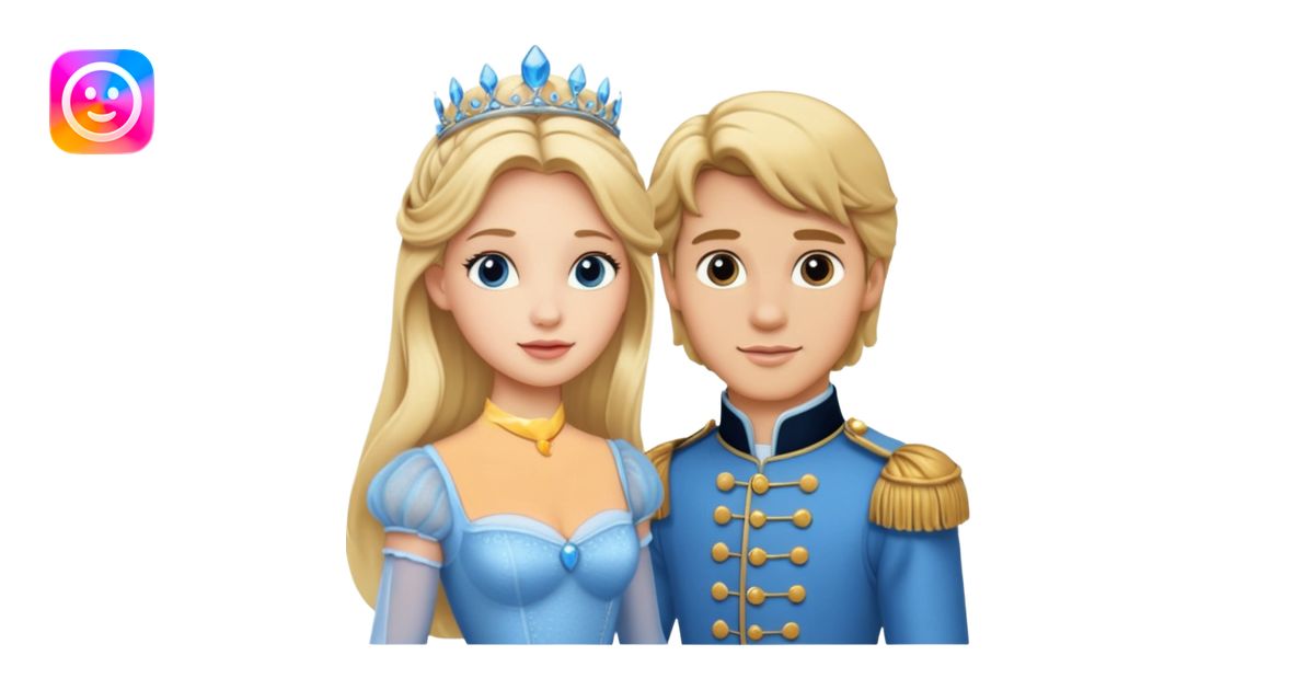 Cinderella and the Prince emoji | AI Emoji Generator