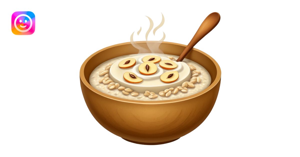 oatmeal porridge bowl, emoji | AI Emoji Generator