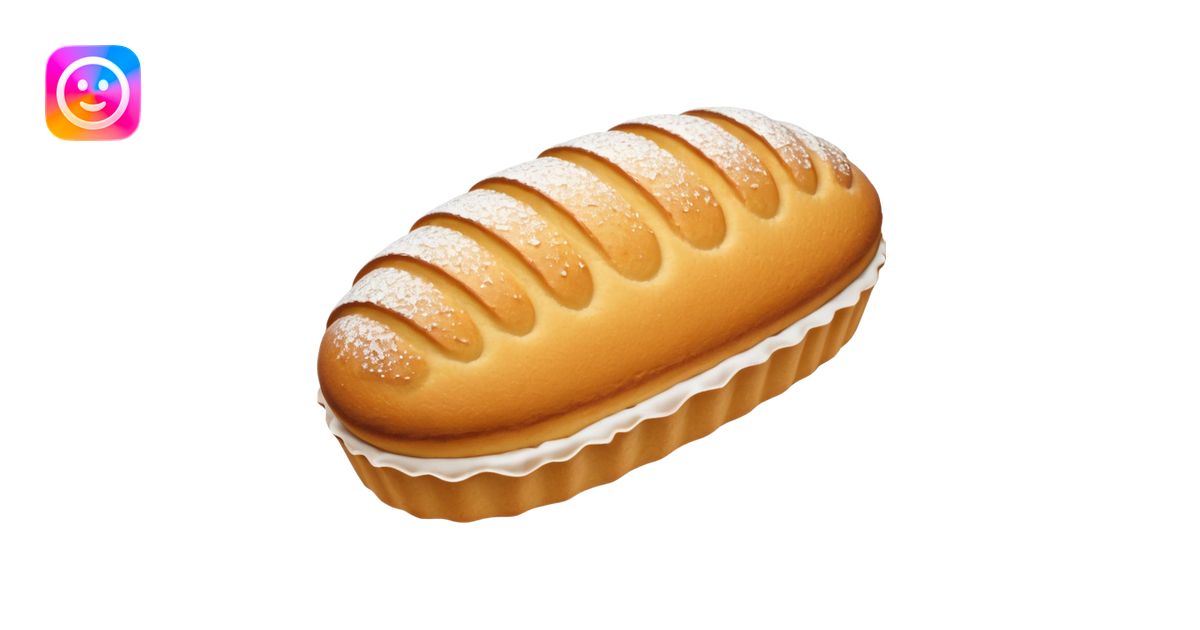 A madeleine pastry. Oval shaped with lines going in the same direction ...