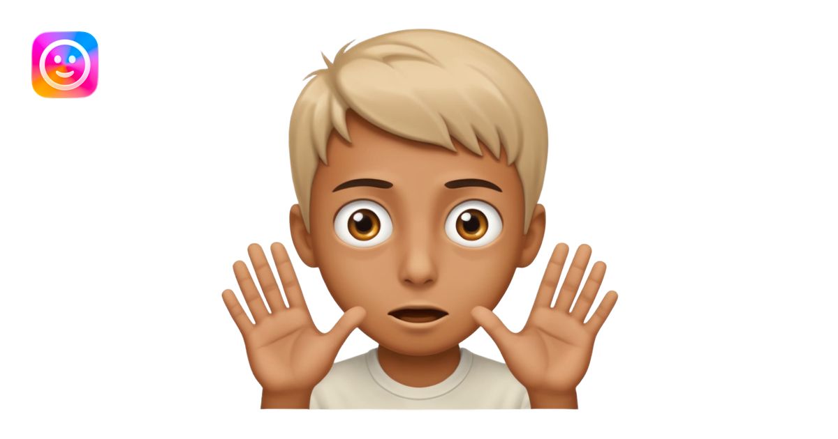 a boy he was using his hands, insane 67 emoji | AI Emoji Generator