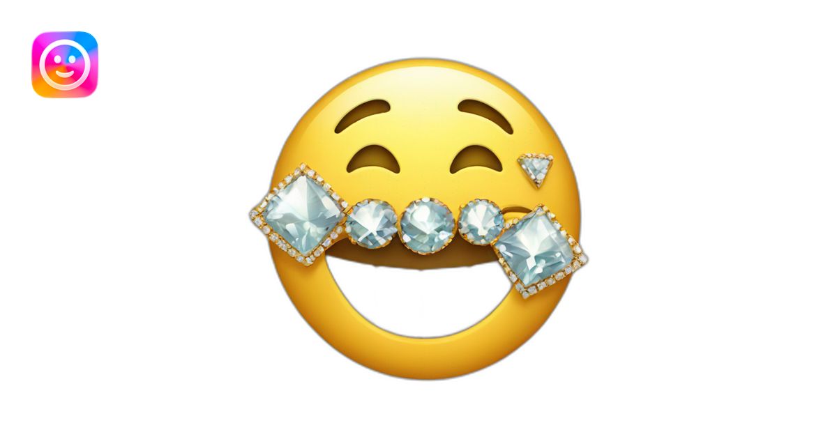 smiling emoji with diamond and gold teeth emoji | AI Emoji Generator