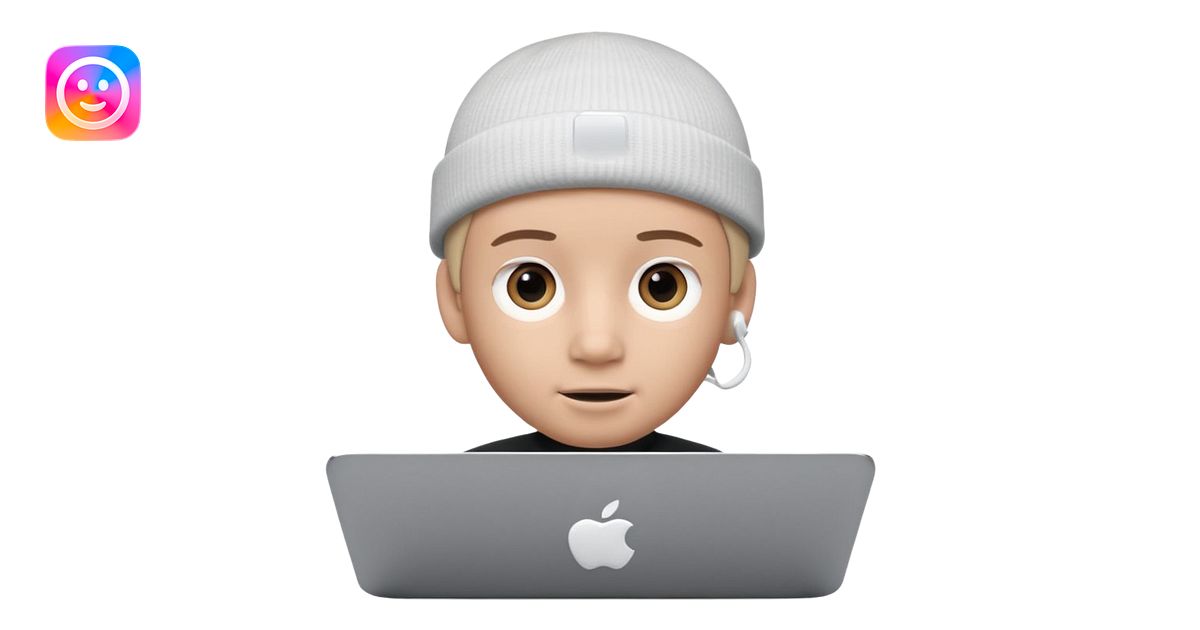Apple Memoji–style 3D avatar, front-facing, centered. Young male ...
