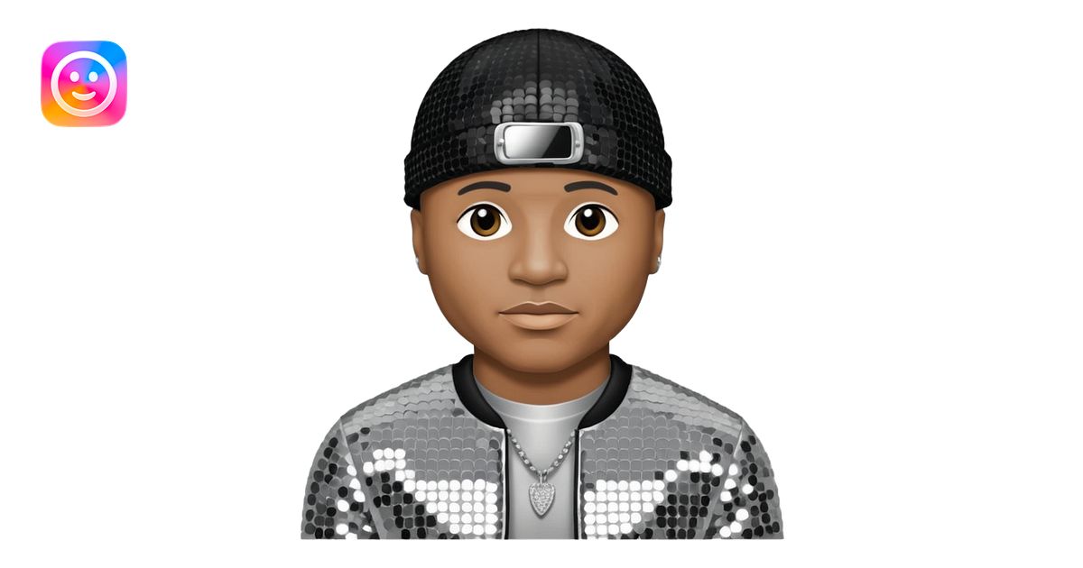 LL Cool J with silver sequin outfit emoji | AI Emoji Generator