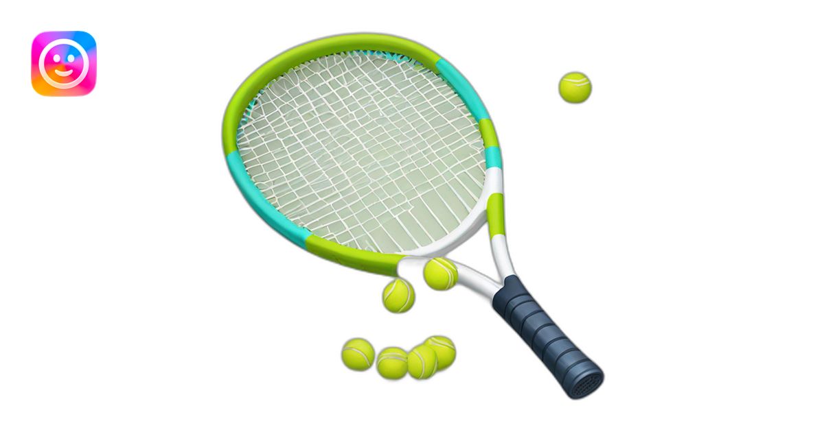 tennis racket with "Oberson" written on it emoji | AI Emoji Generator