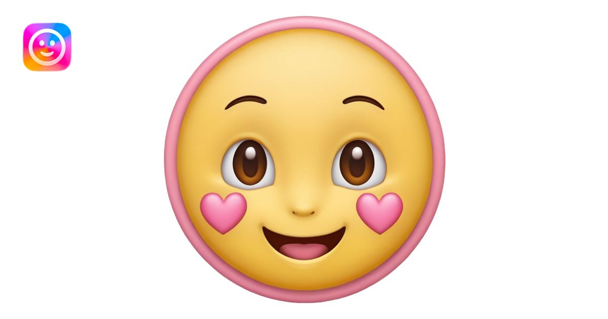cute emoji, heart eyes, playful grin, pastel pink and yellow emoji | AI ...