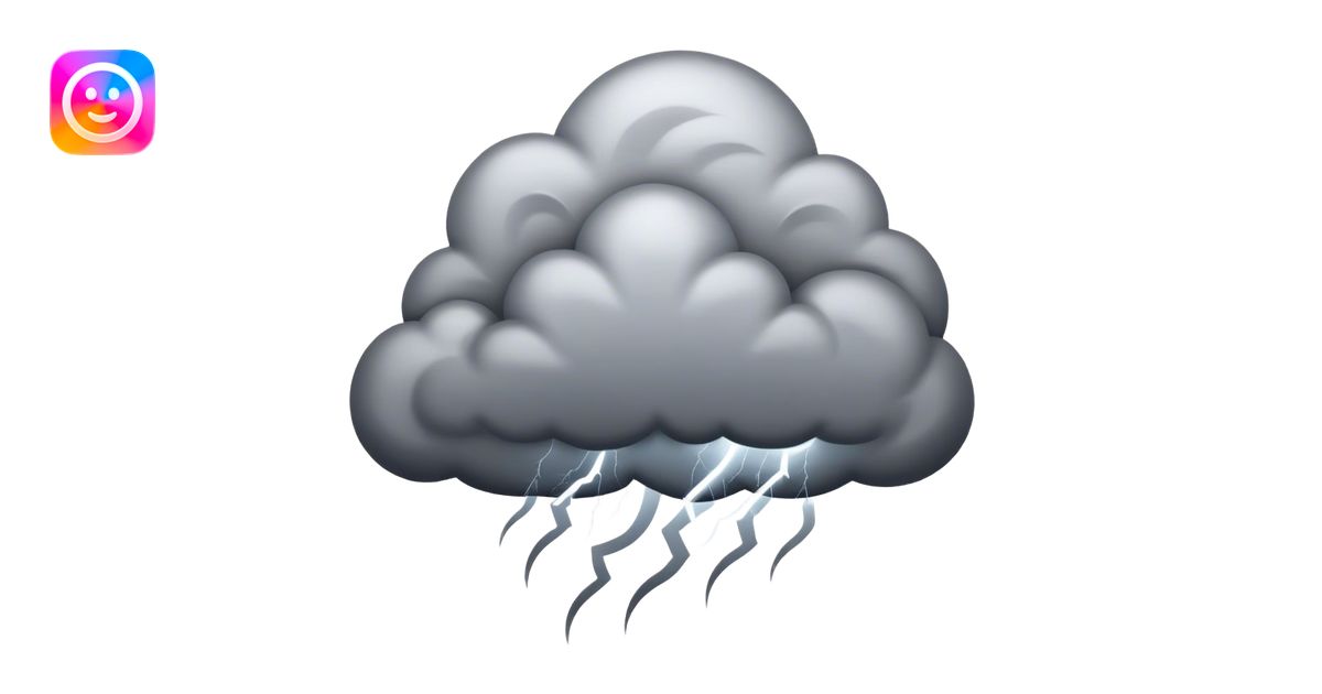 Cinematic Realistic Thunderstorm Emoji, Dark and dramatic, with ...