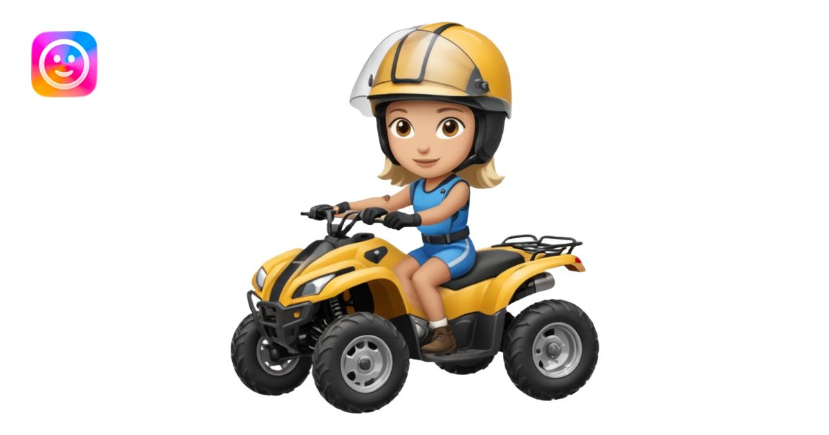 Atv ride girl emoji | AI Emoji Generator