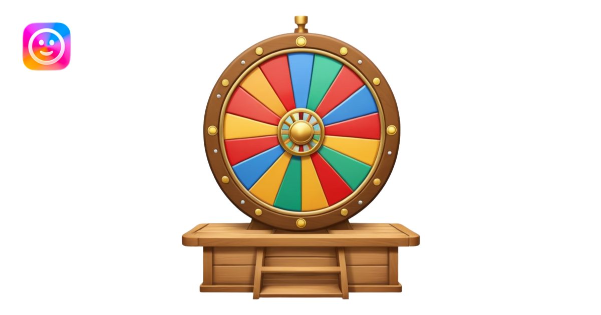 wheel of fortune, large, at booth emoji | AI Emoji Generator