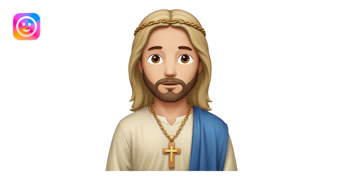 Jesus avec un collier avec une croix emoji | AI Emoji Generator