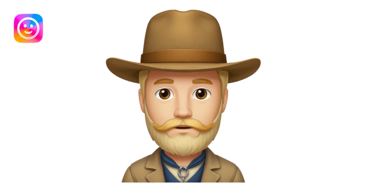 A blonde western man from America 1899 wild west with a hat and beard ...