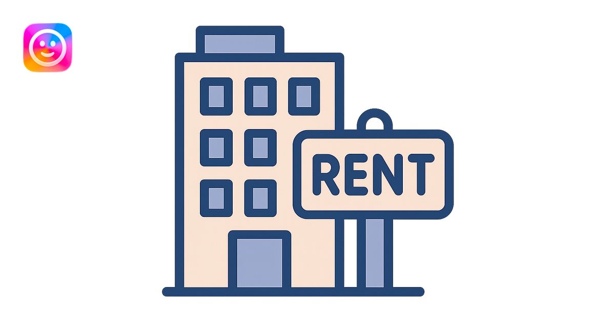 apartment rent icon, modern, clean lines, simple color palette ...