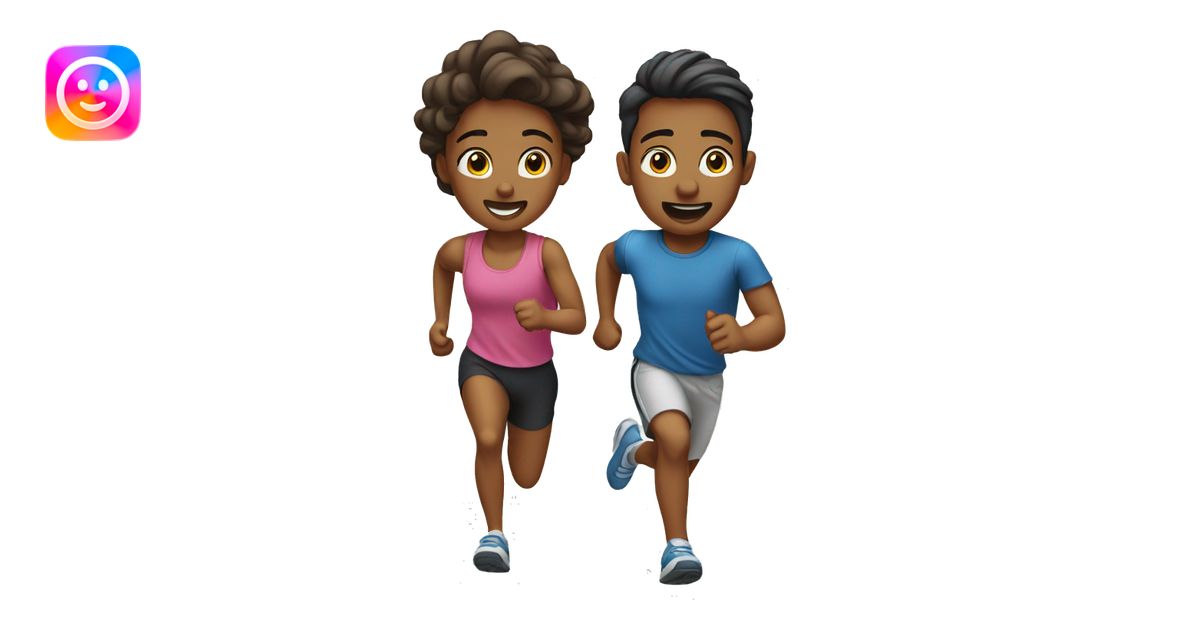 Brother sister running emoji | AI Emoji Generator