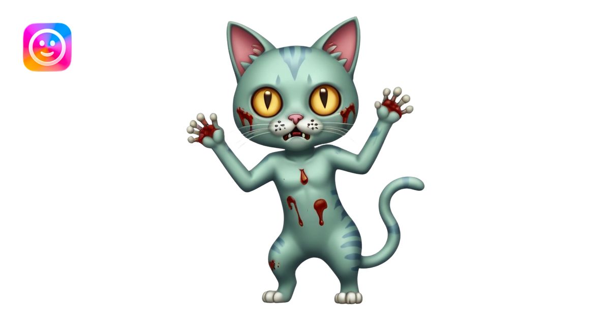 zombie cat full body with action pose emoji | AI Emoji Generator
