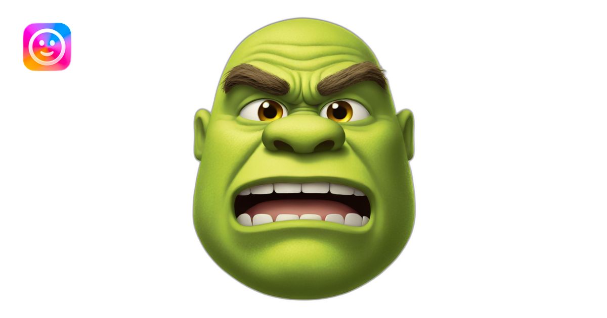 Shrek angry emoji | AI Emoji Generator
