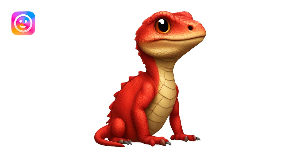 Reptile in red dress emoji | AI Emoji Generator