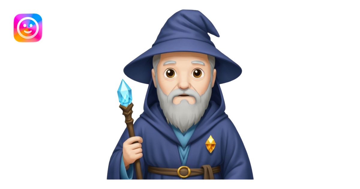 wizard old man black emoji | AI Emoji Generator
