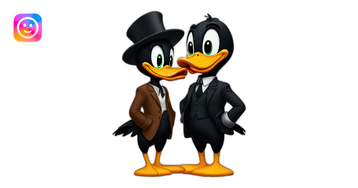 daffy duck kiss elon emoji | AI Emoji Generator