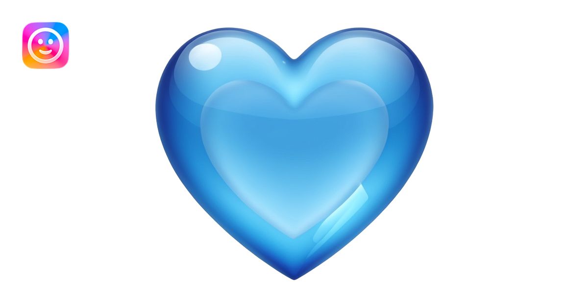 Crystal blue heart emoji | AI Emoji Generator