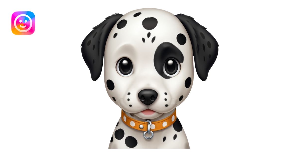 Dalmatian with spotted collar emoji | AI Emoji Generator