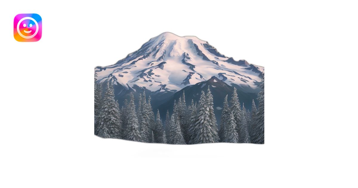 Snowy-mountain-mt-mount-rainier emoji | AI Emoji Generator