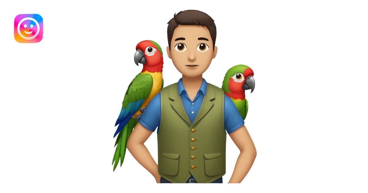 Walker + parrot on shoulder, Pet Walkers, Full body. emoji | AI Emoji ...