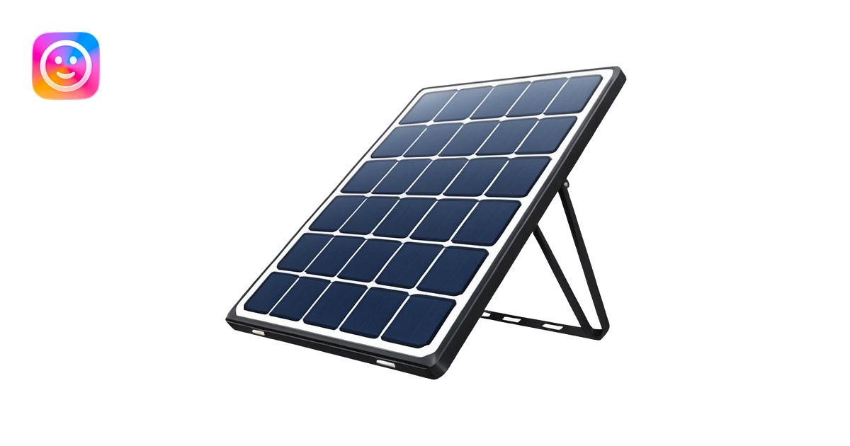 sleek solar panel with white lines, no sun icon emoji | AI Emoji Generator
