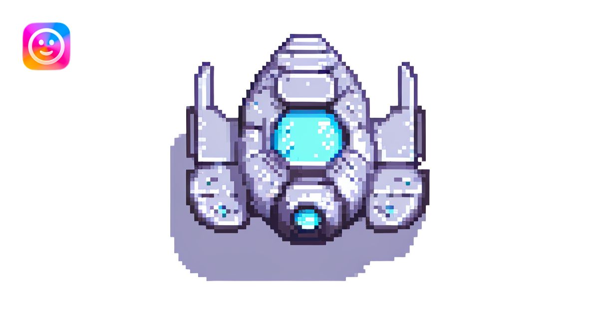 futuristic spaceship pixel art illustration | AI Emoji Generator