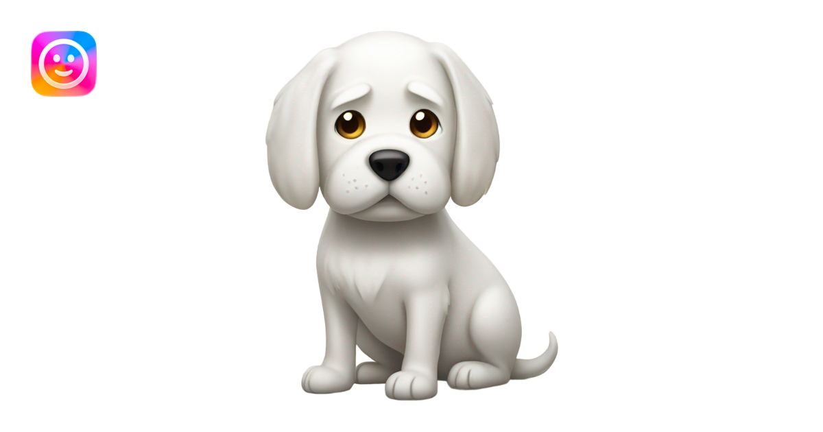 Pooping white dog emoji | AI Emoji Generator