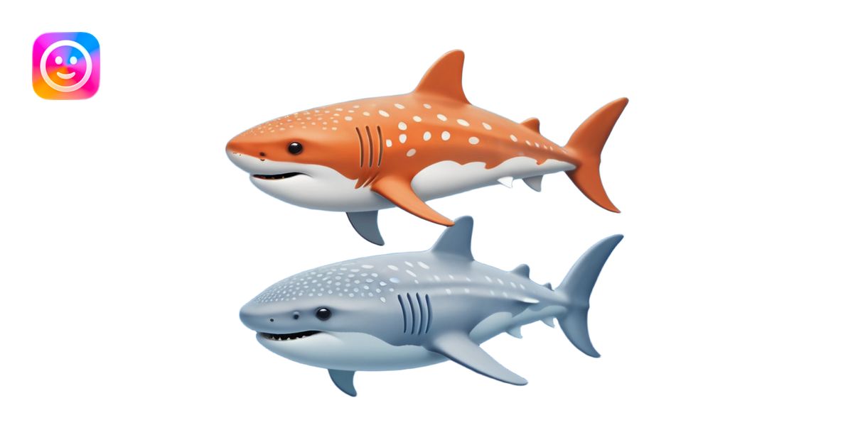 Whale Shark And Beluga Whale emoji | AI Emoji Generator