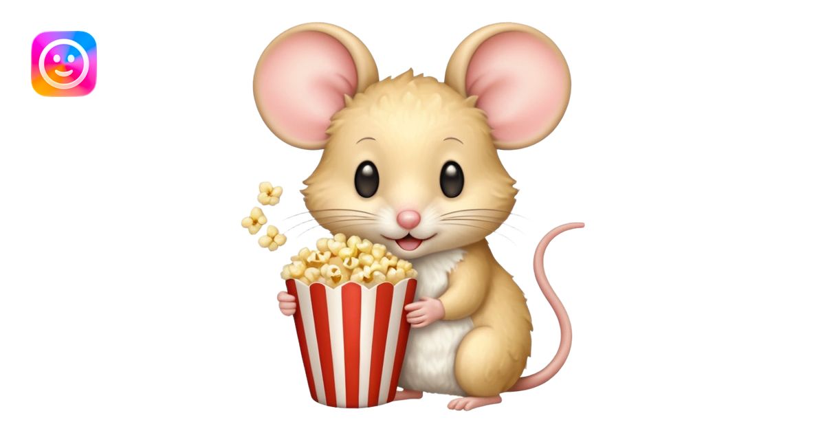 mouse holding pop corn emoji | AI Emoji Generator