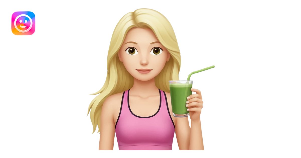 long haired blonde pilates instructor in pink drinking matcha in cute ...