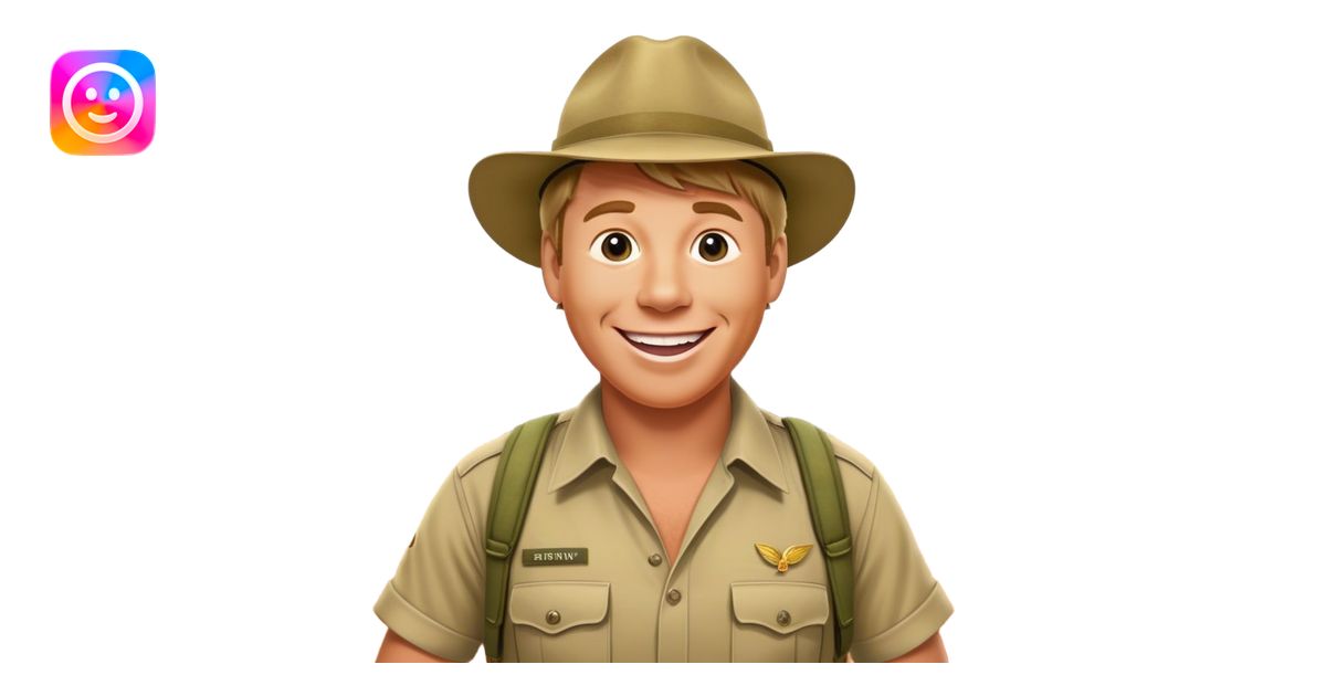 Cinematic Realistic Steve Irwin Portrait Emoji, depicted as a ...
