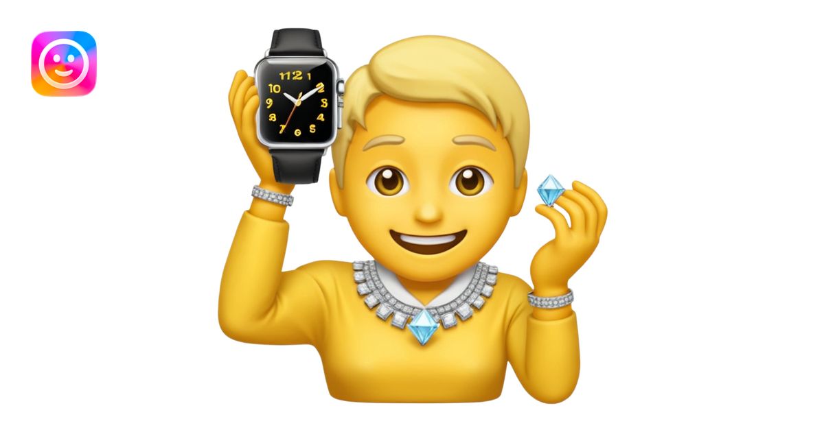 iPhone style emoji with yellow skin doing the bust down meme (diamond ...