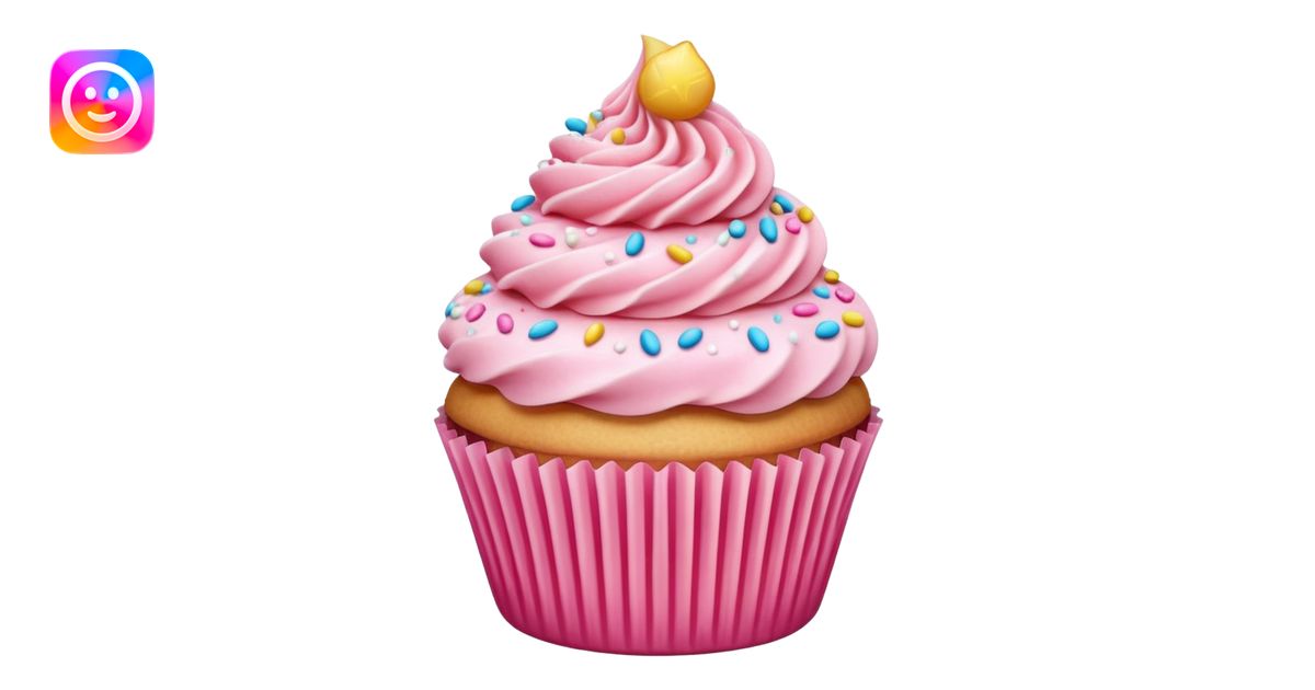 Cupcake with pink icing emoji | AI Emoji Generator