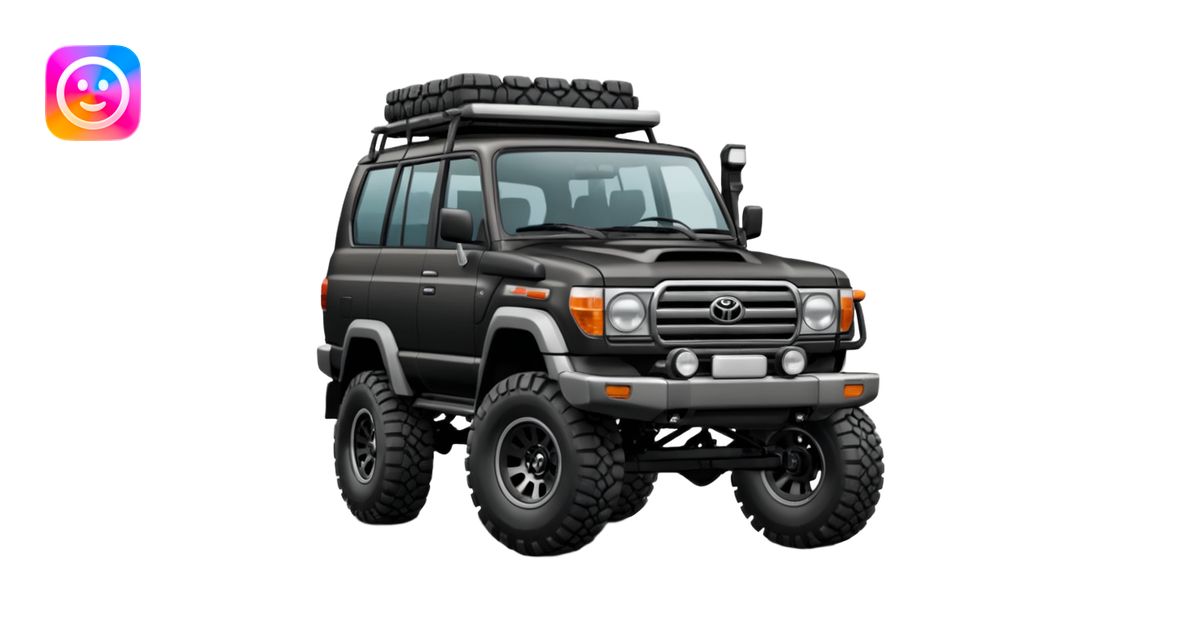 Modified Toyota landcr black color emoji | AI Emoji Generator