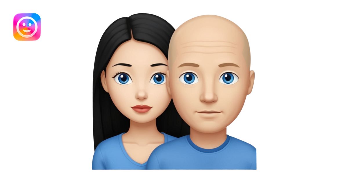 Bald white man blue eyes in love with Filipina woman with long hair and ...