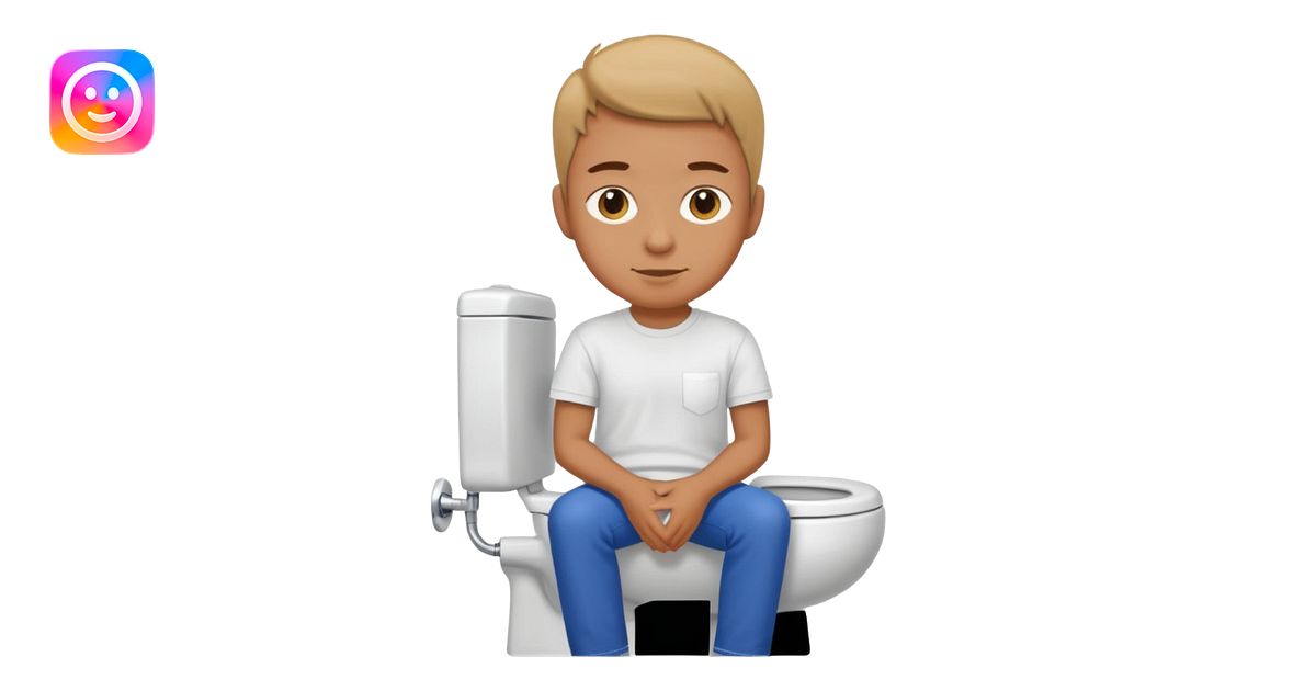 Pooping on a toilet without pants emoji | AI Emoji Generator