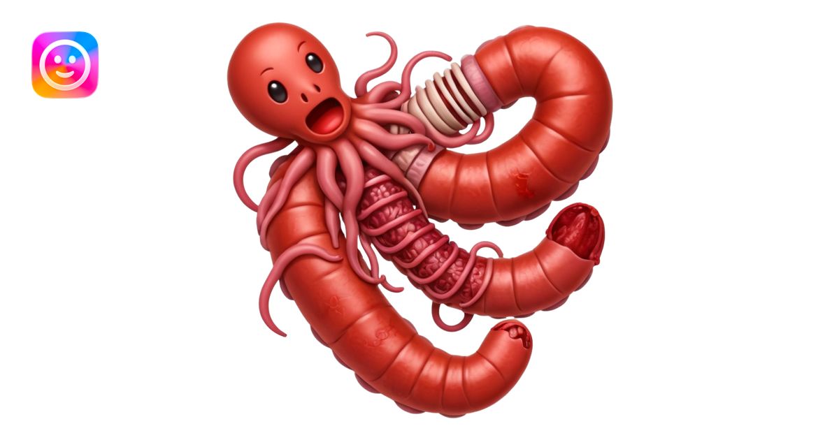Bloody pile of intestines and organs, covered in blood emoji | AI Emoji ...