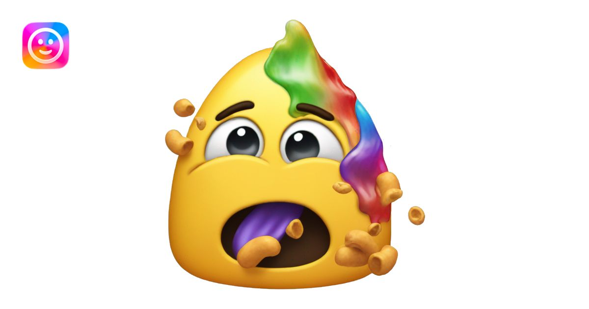 emoji throwing up multicolored vomit emoji | AI Emoji Generator