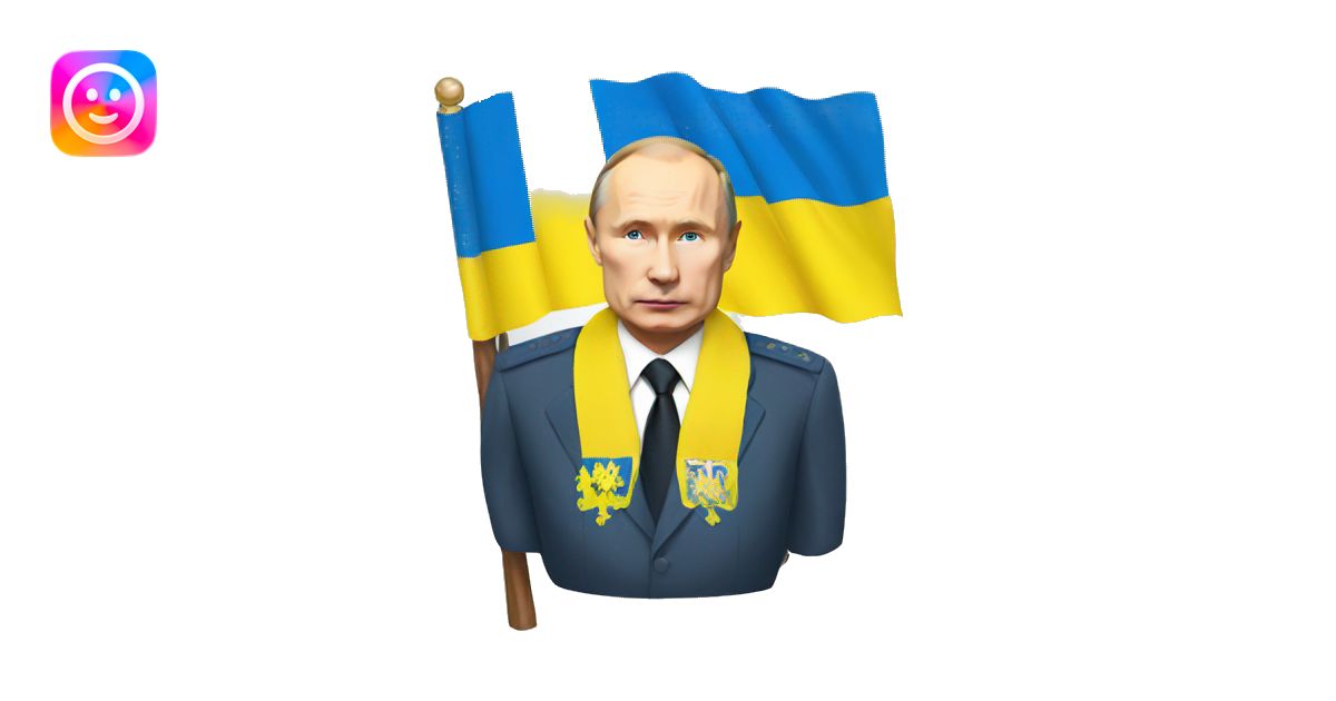 Putin with Ukraine flag emoji | AI Emoji Generator