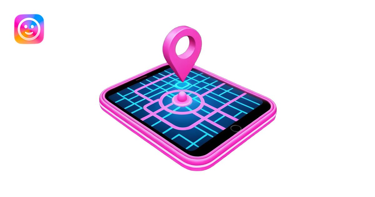 pink gps map lines emoji | AI Emoji Generator