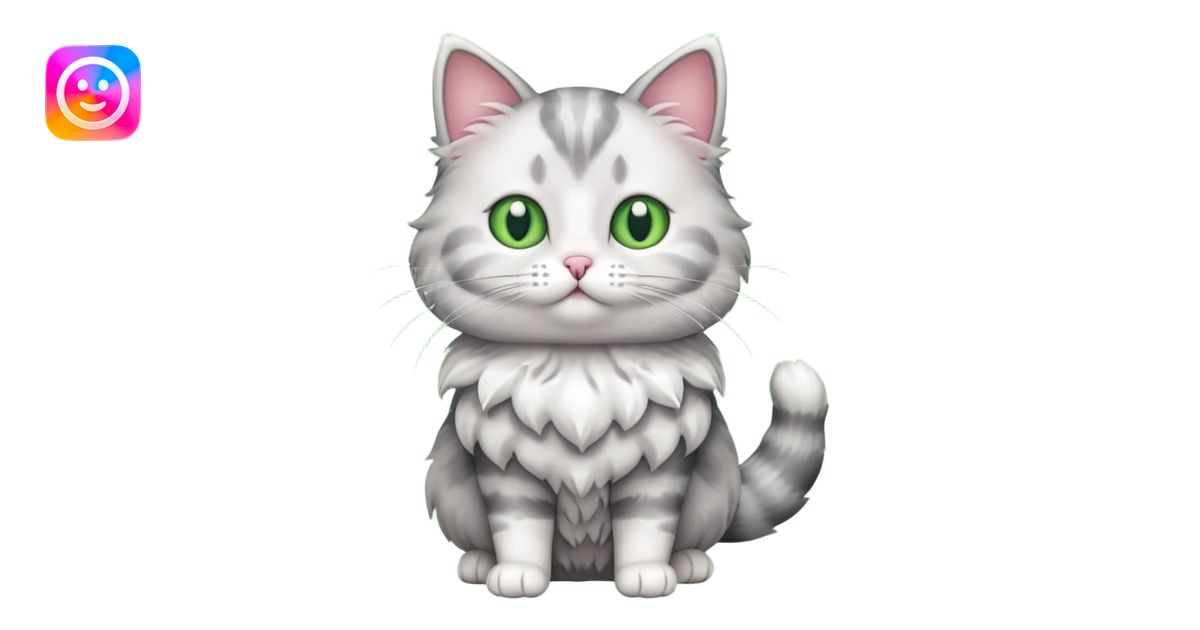 a full body of cute cat with puffer emoji | AI Emoji Generator