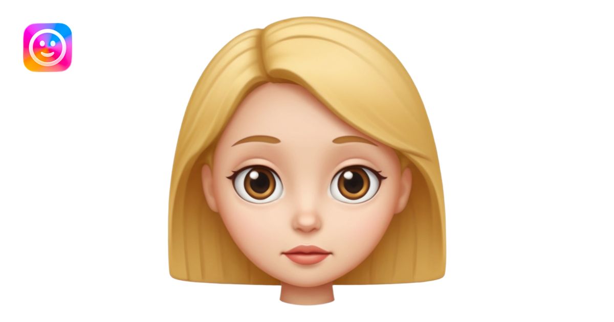 very big head and small body female cartoon emoji | AI Emoji Generator
