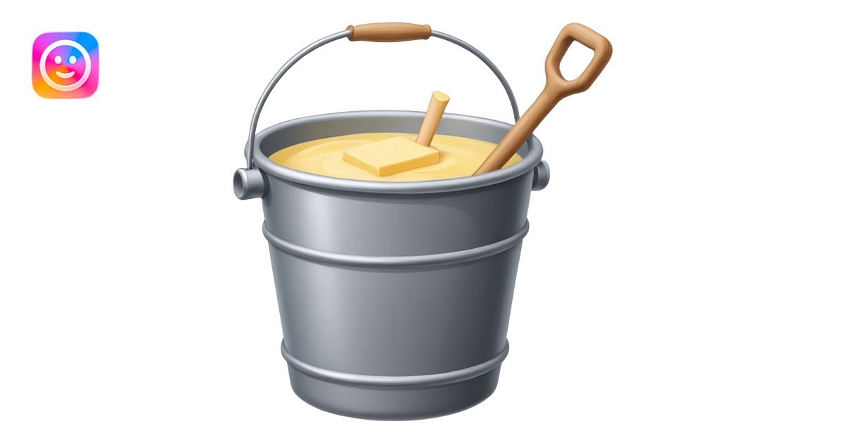 Create a butter churn bucket with stick showing emoji | AI Emoji Generator